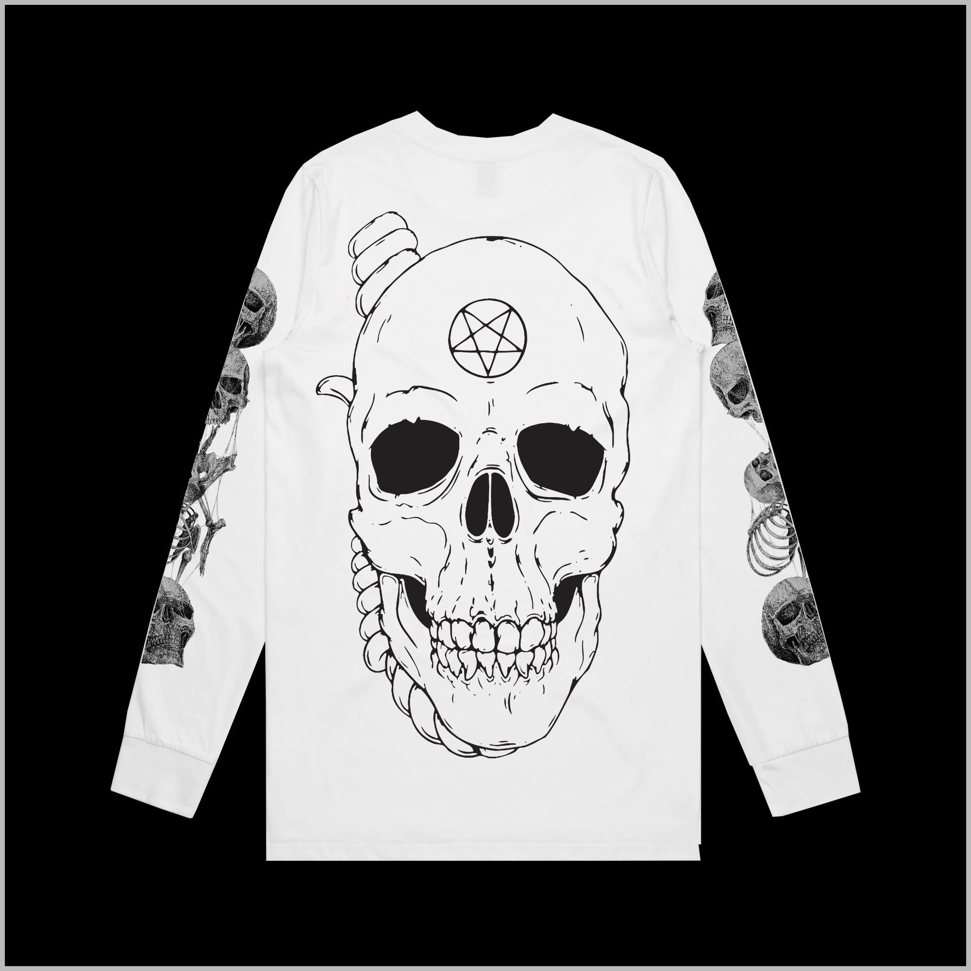 Skull Longsleeve (White) – Spite Merch