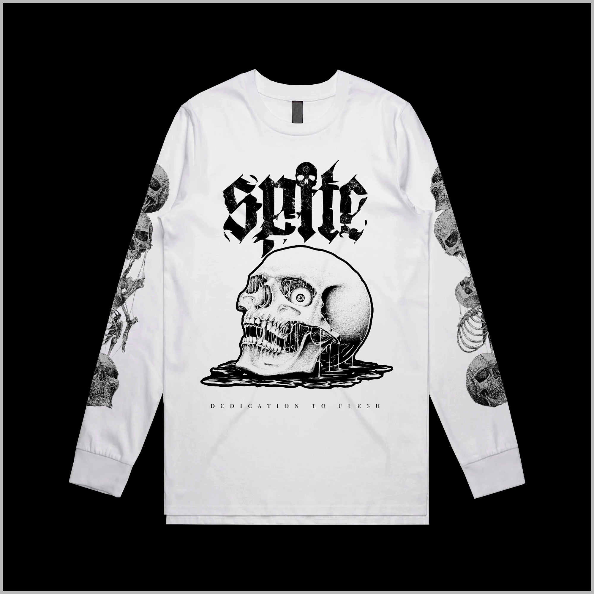 Skull Longsleeve (White) – Spite Merch